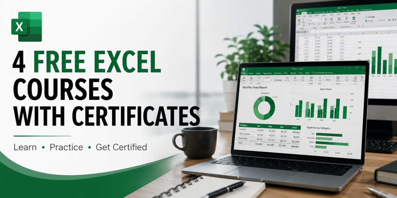 4 Free Excel Courses with Certificates - Placement Drive