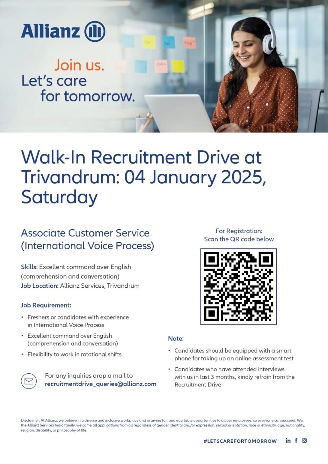 Allianz Services Walk-In Recruitment Drive | 04th January 2025 ...
