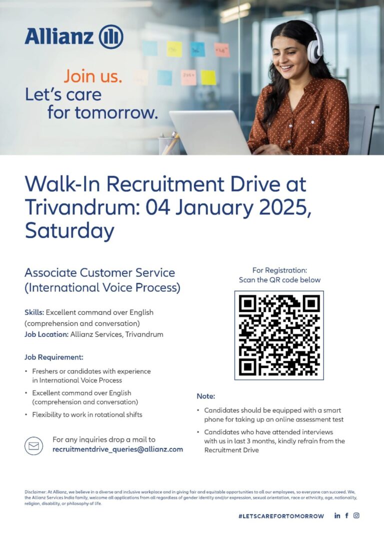 Allianz Services Walk-In Recruitment Drive | 04th January 2025 ...