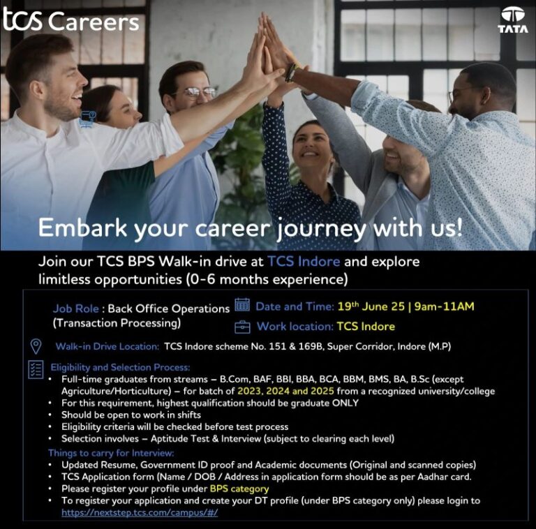 TCS BPS Walk-in Drive 2025 | Opportunity for Freshers - Placement Drive